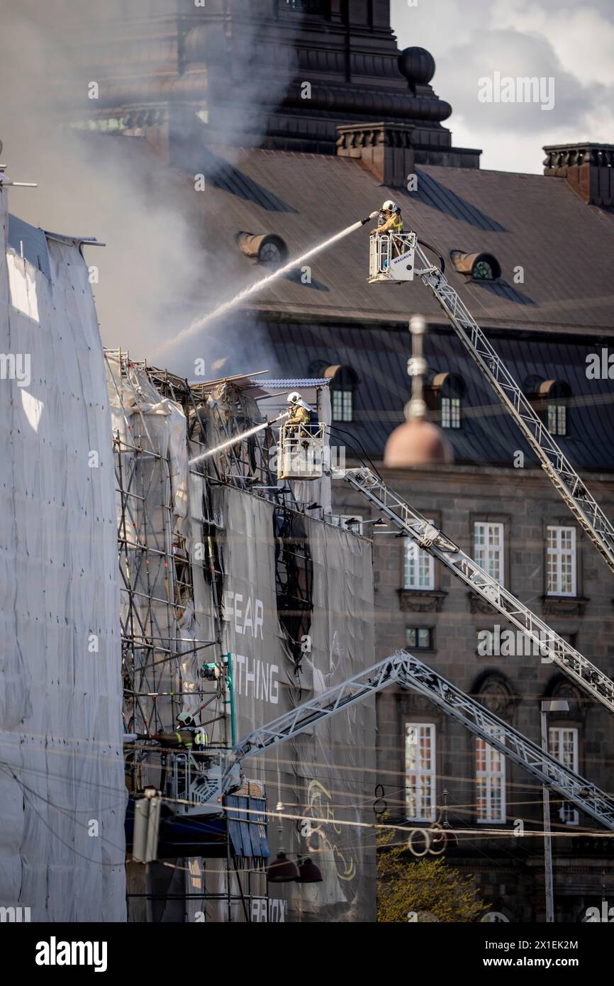 Firefighting in connection with the Stock Exchange burning in ...