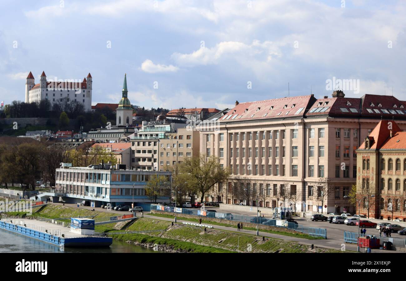 Architecture of Bratislava, Slovakia. View on old town from Danube ...