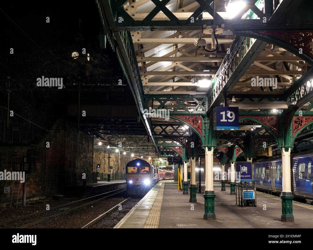 The Fort William portion of the Highland Caledonian Sleeper train ...