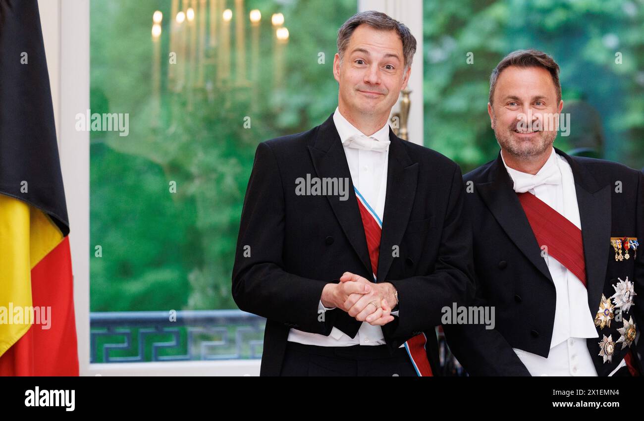 Brussels, Belgium. 16th Apr, 2024. Prime Minister Alexander De Croo and ...