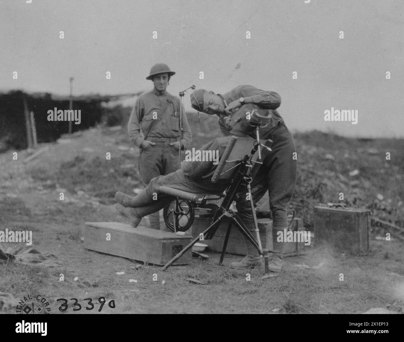 World War I Photos: A dental surgeon operates on a patient, not far ...