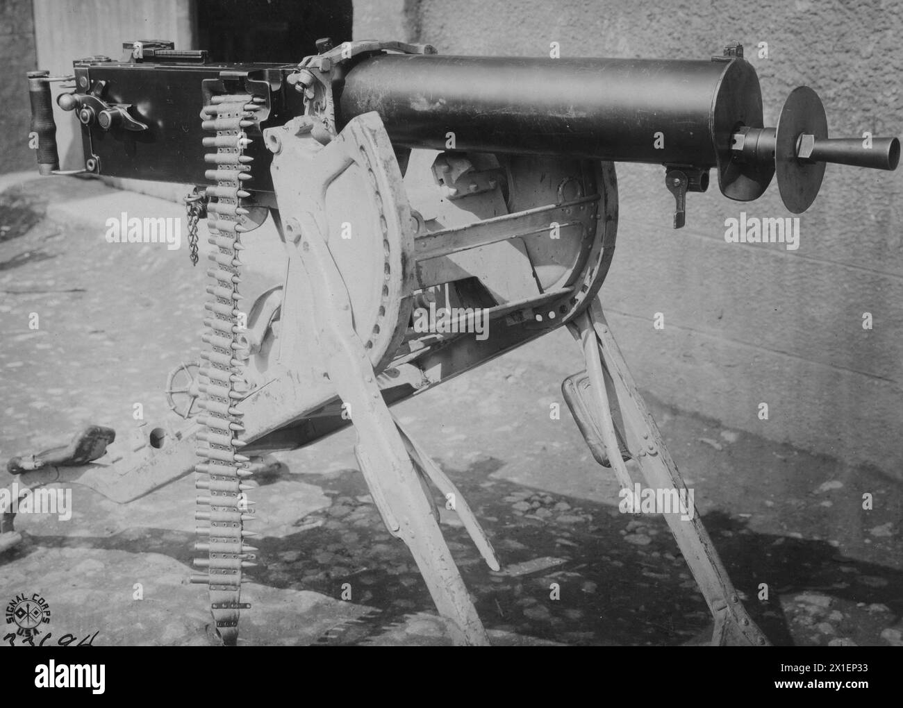 Close up of a captured German Maxim machine gun ca. 1918 Stock Photo ...