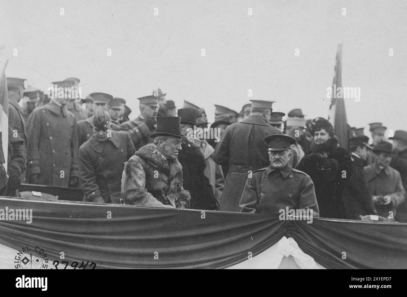 President Woodrow Wilson, General Pershing, and Ambassador Jusserand at ...