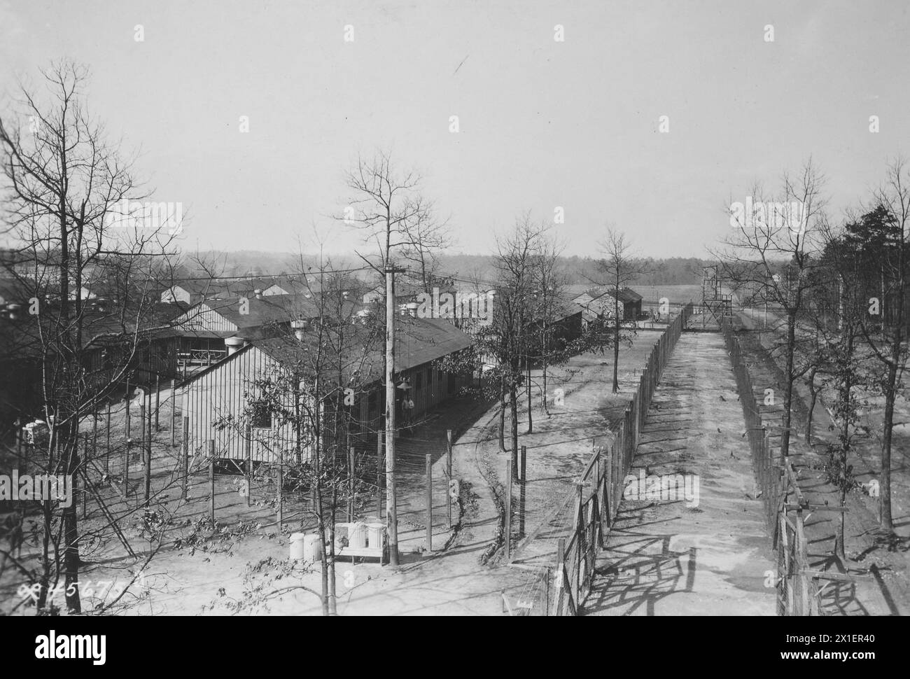 WAR PRISON BARRACKS #1, Fort McPherson, Georgia. Birds-eye view of part ...