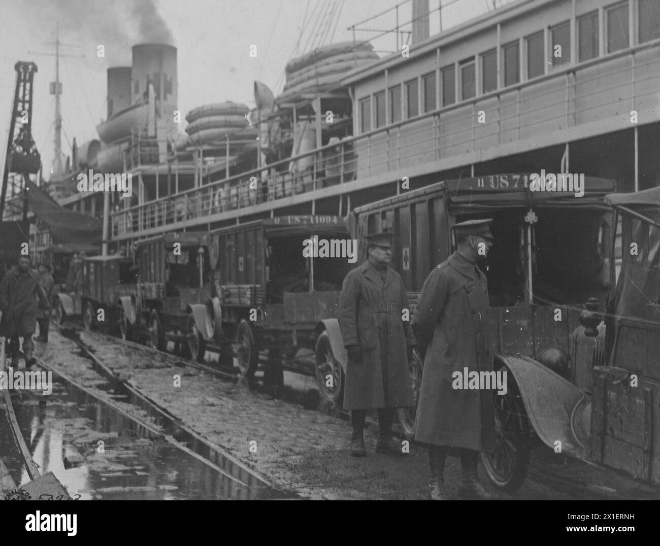 Procession of Army Ambulances loaded with American sick and wounded ...