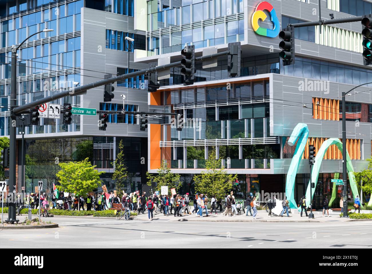 Seattle, USA. 16th Apr 2024. Pro Palestine Protestors gathered in the ...