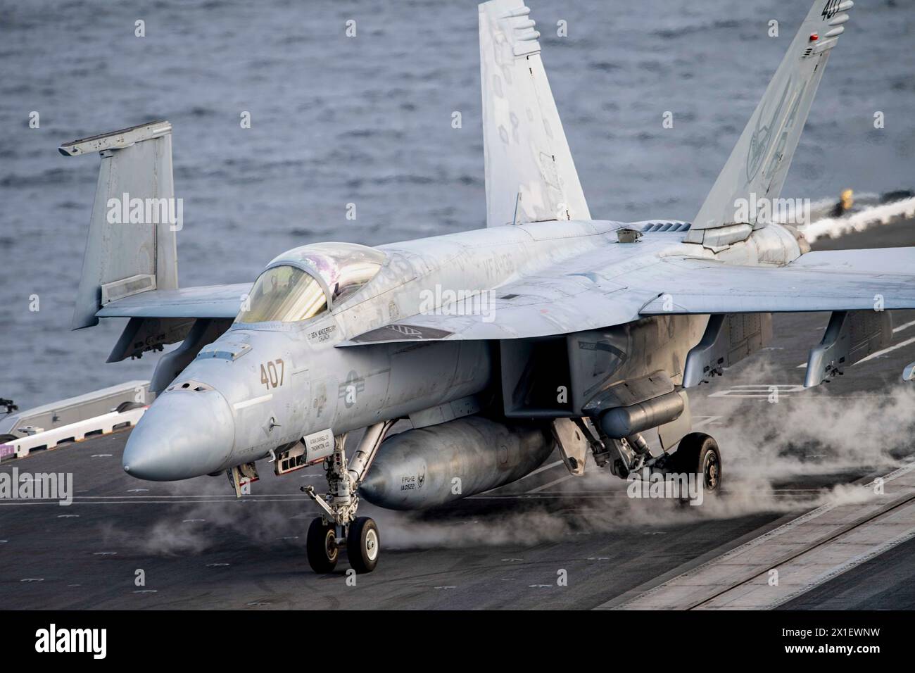 USS Harry S. Truman, United States. 10 April, 2024. A U.S. Navy F/A-18E ...