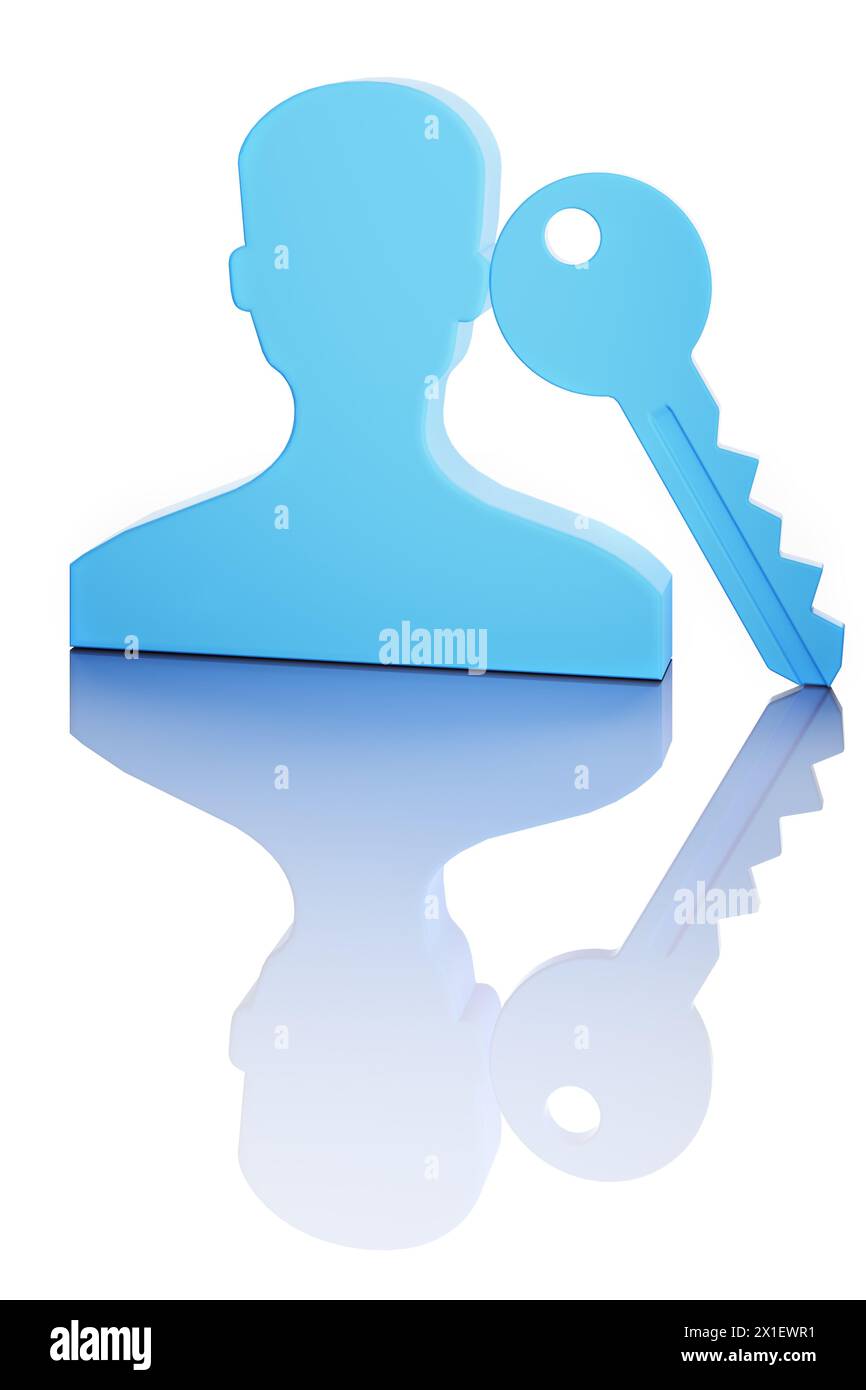 Passkey concept: A key leaning against a user avatar. Passkeys are ...