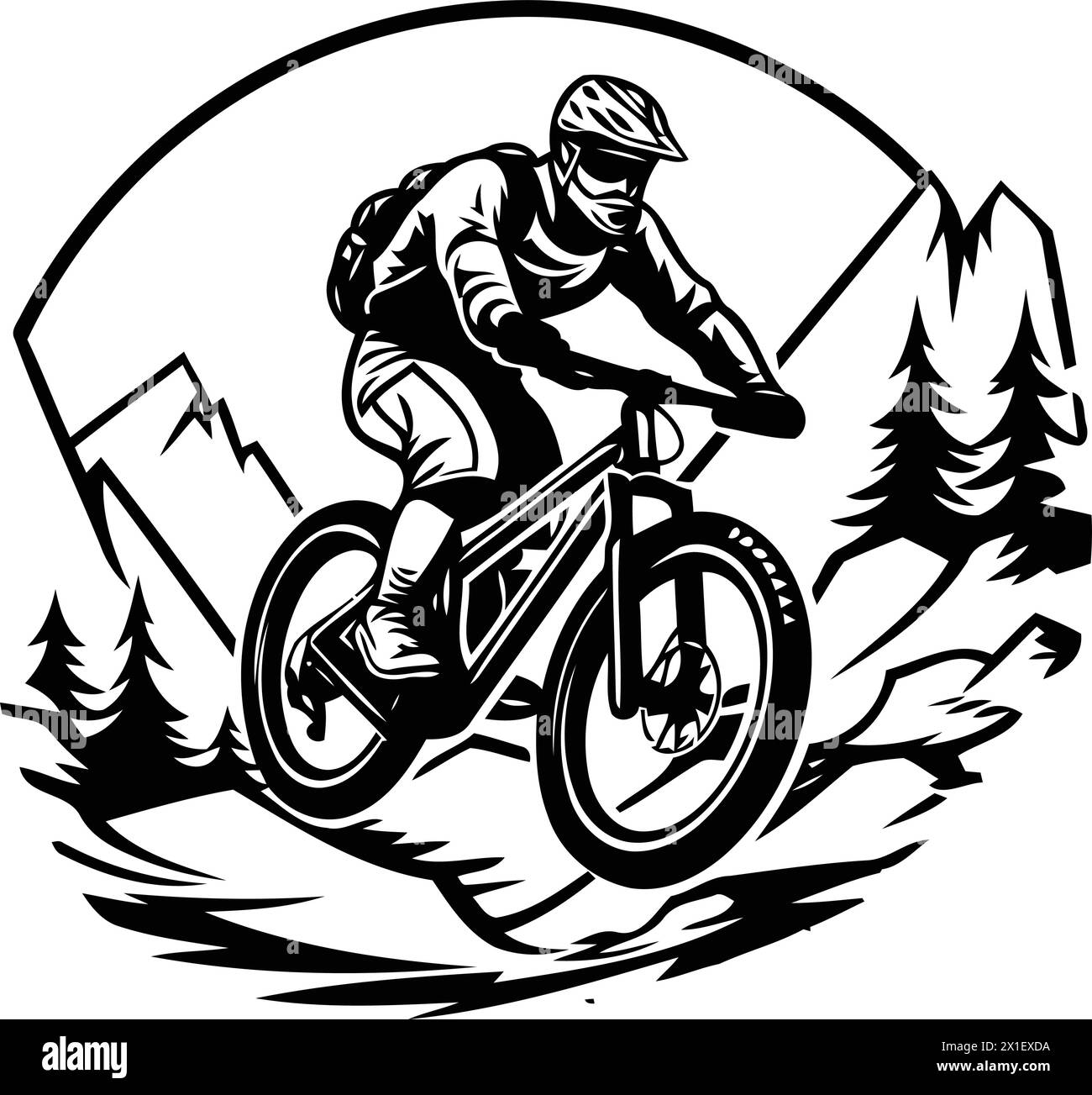 Riding through mountains Stock Vector Images - Alamy