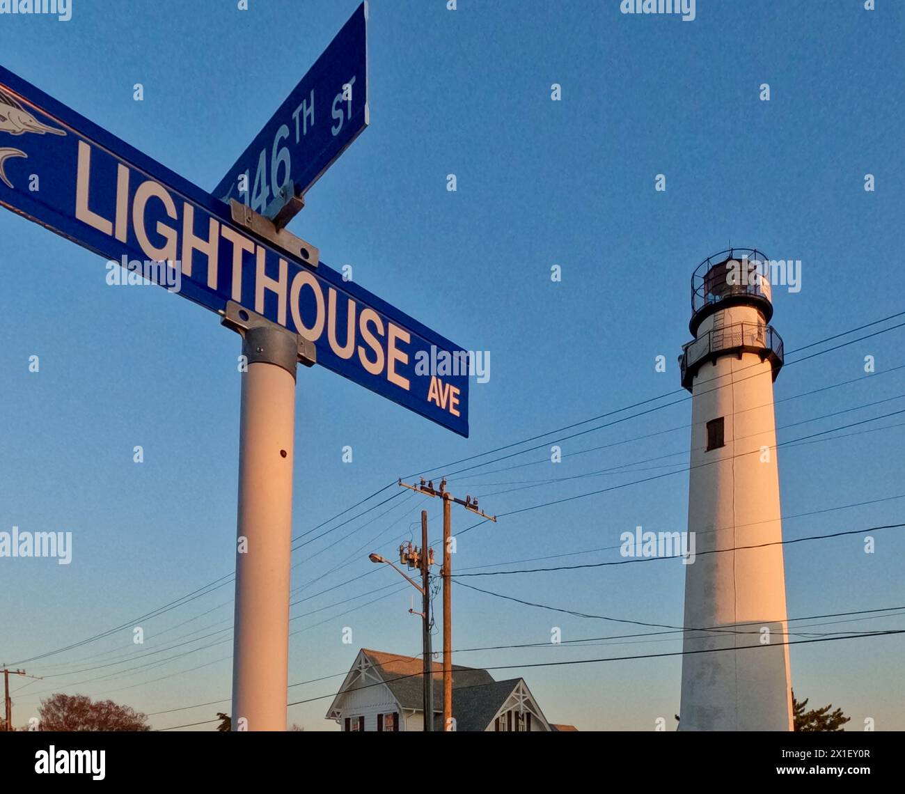 The Fenwick Island Lighthouse marks the Delaware-Maryland border Stock ...