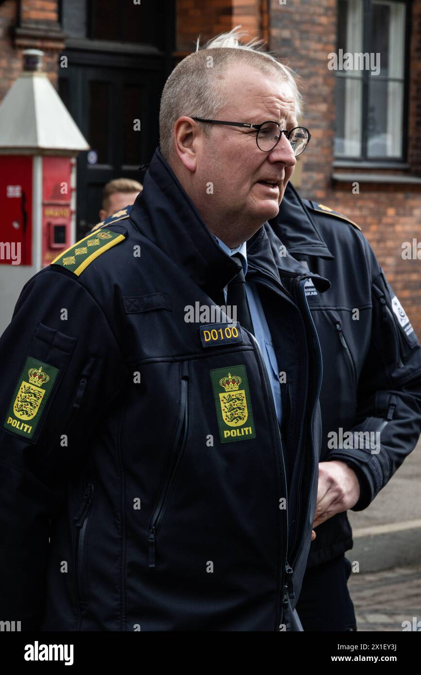 Chief Police Inspector at Copenhagen Police Peter Dahl speaks at a ...
