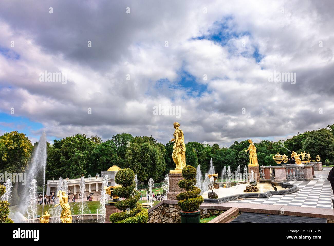 St. Petersburg, Russia - August 23, 2023: Fountains of Peterhof. View ...