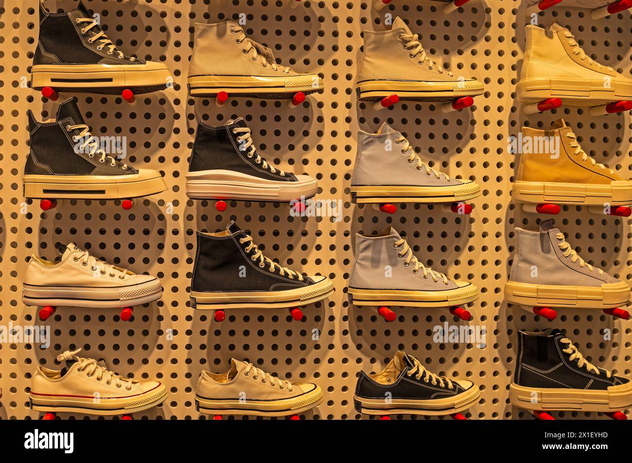Shoes on display in a shoe shop Stock Photo - Alamy