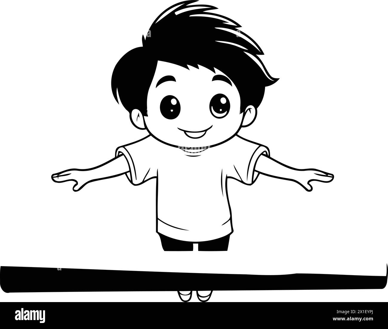 Boy on a beam Stock Vector Images - Alamy