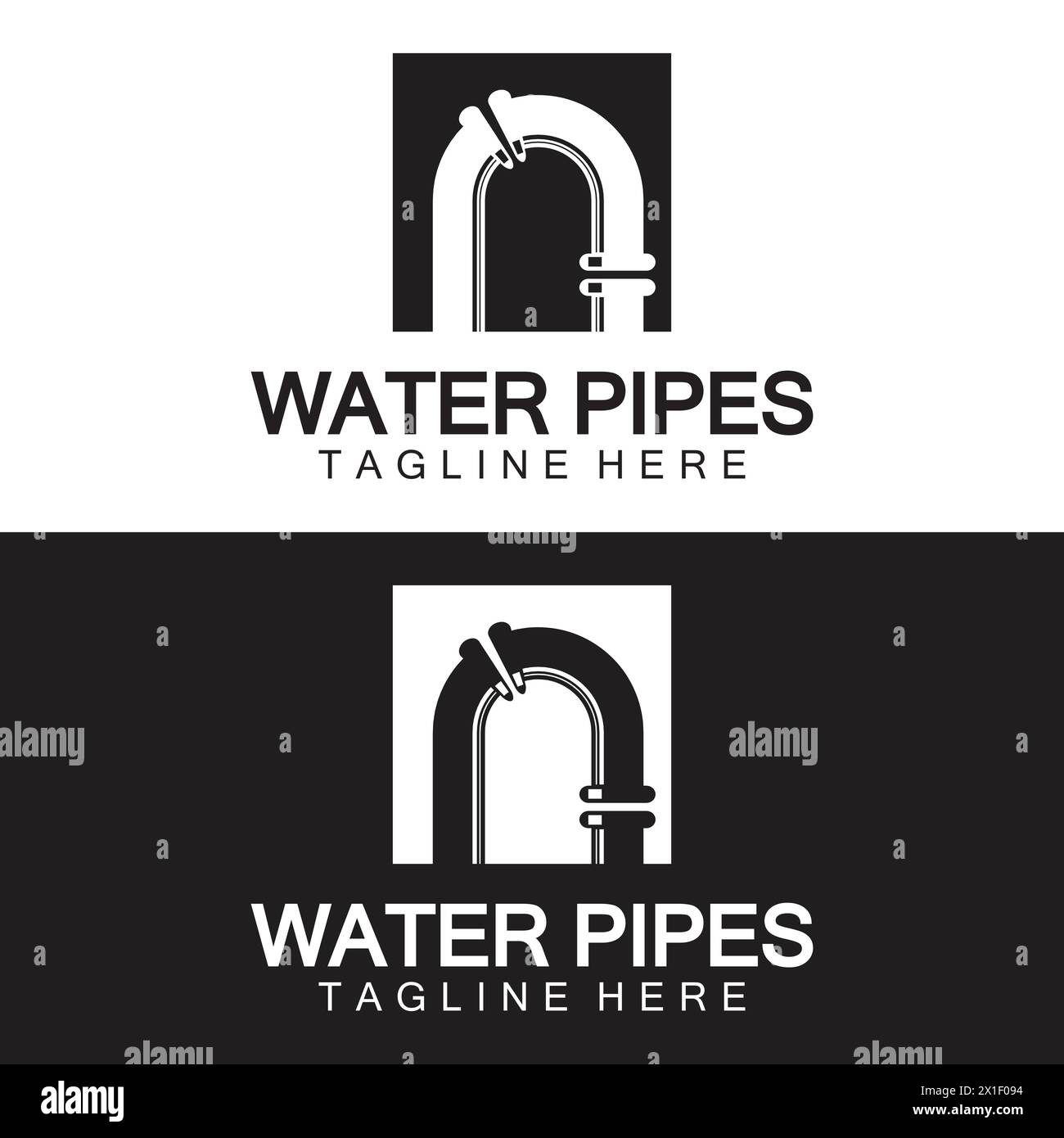 Water Pipes logo icon design template - Vector Stock Vector Image & Art ...