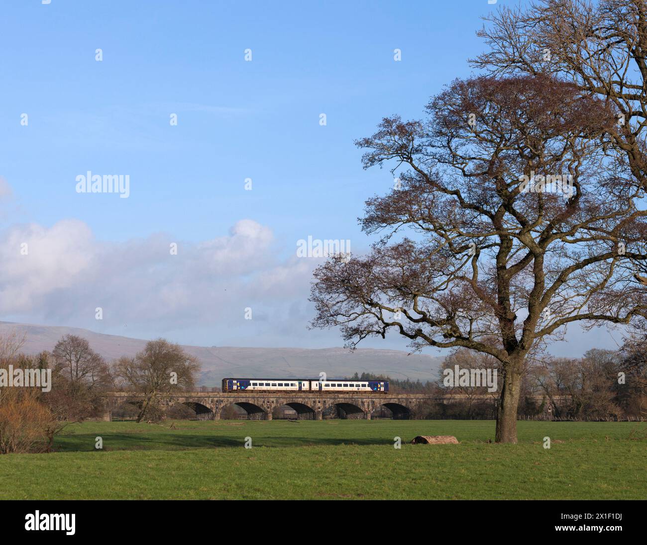 Northern Rail class 158 train 158902 crossing Melling viaduct on the ...