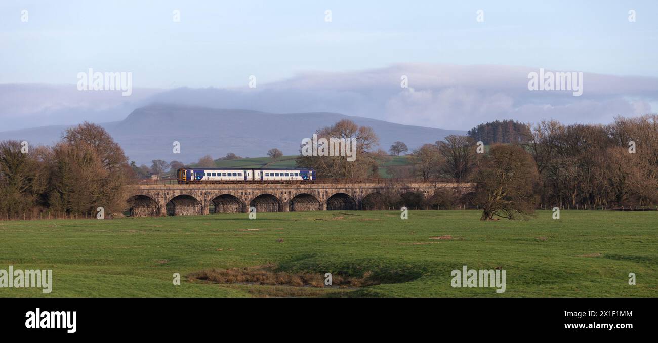 Northern Rail class 158 train 158795 crossing Melling viaduct on the ...