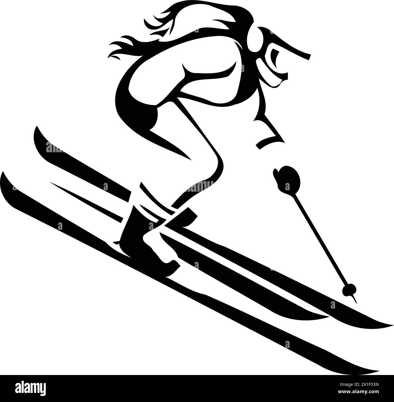 Skier vector logo design template. Skier icon. Vector illustration ...