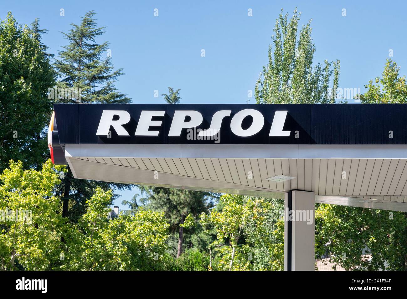 Madrid, Spain. 16th Apr, 2024. A gas station from the Spanish fossil ...