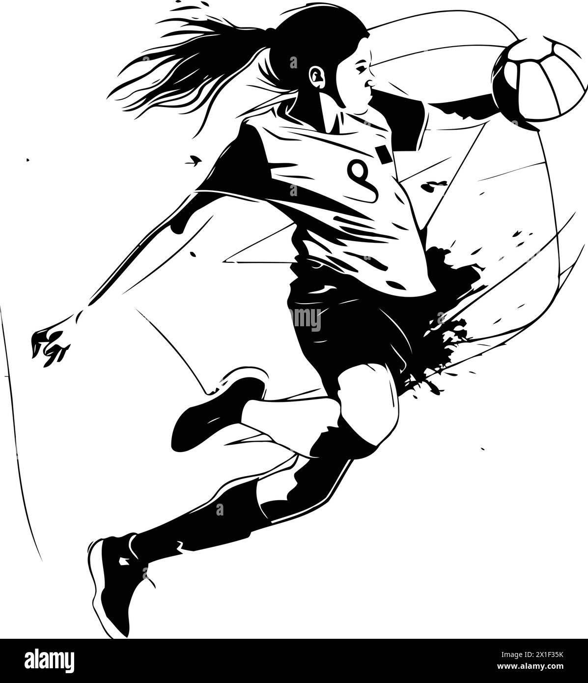 Basketball player woman silhouette vector hi-res stock photography and ...