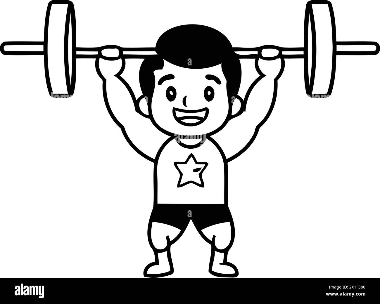 Cartoon illustration strong man lifting hi-res stock photography and ...