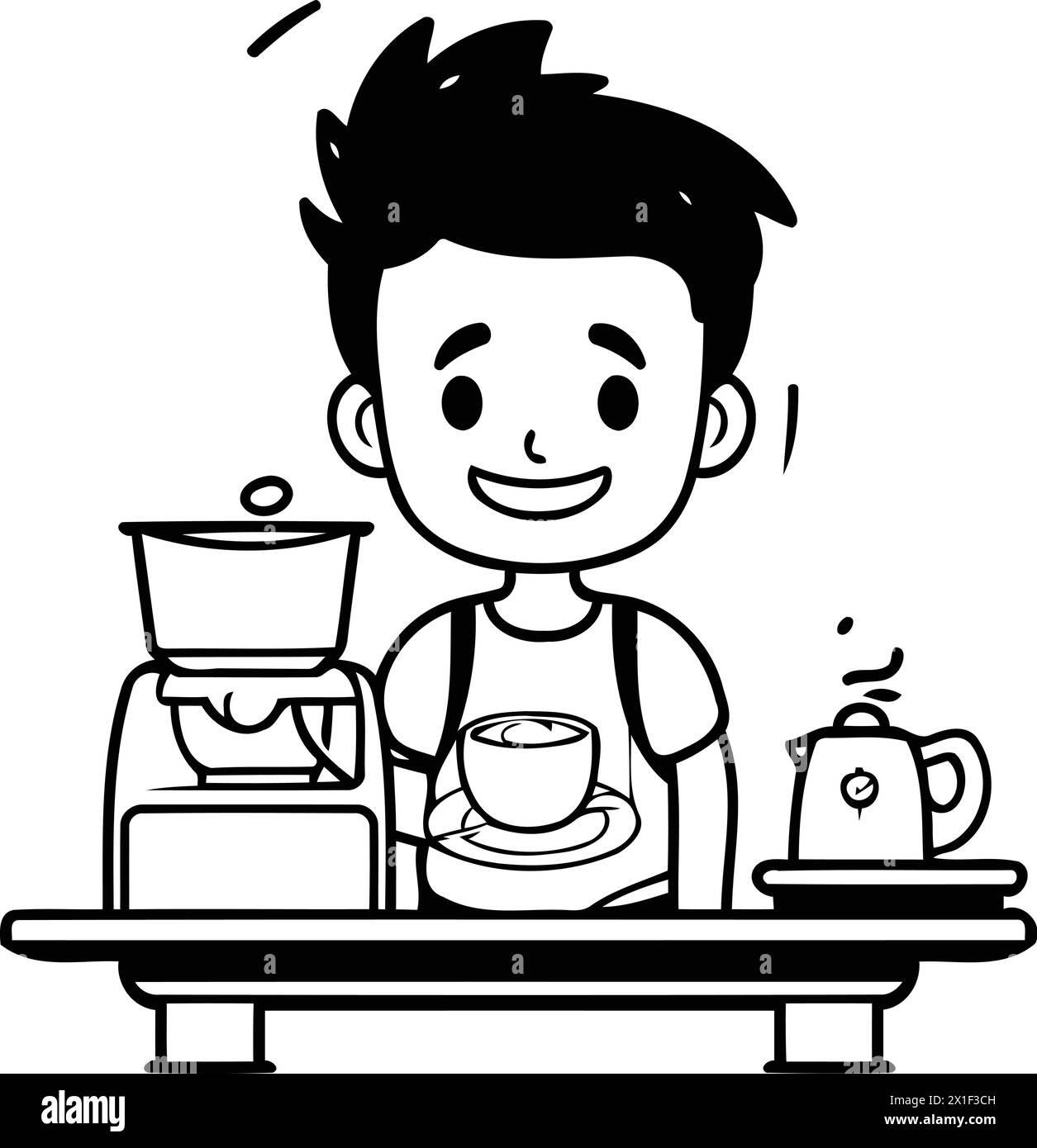 Coffee Shop And Barista Vector Flat Cartoon Illustration Stock Vector