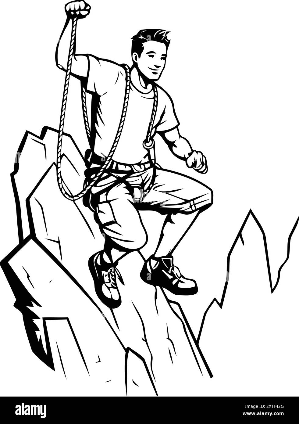 Climber on top Stock Vector Images - Alamy