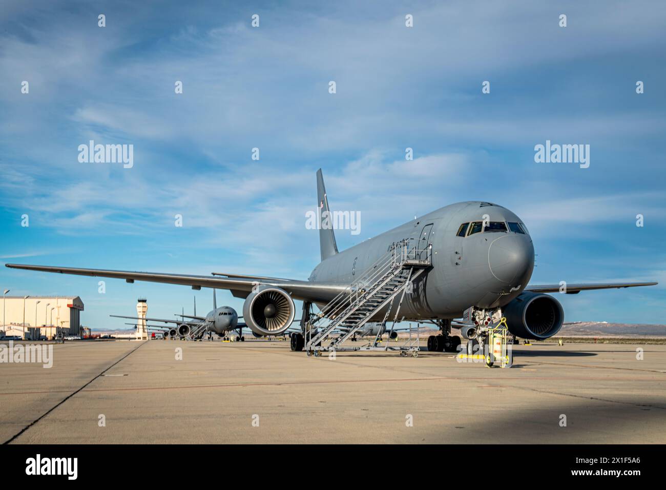 A group KC-46s out of McConnell Air Force Base, Kansas, are parked on ...