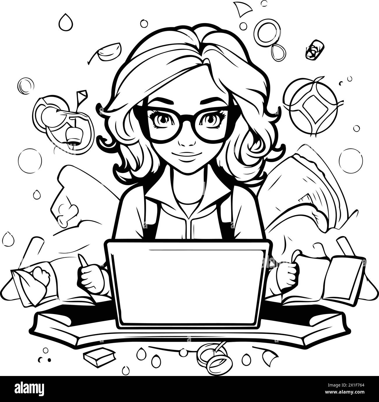College student laptop study Black and White Stock Photos & Images - Alamy
