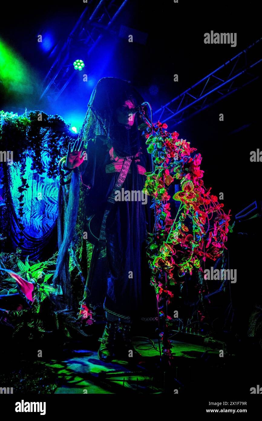 Italy 14 April 2024 Jonathan Hultén - singer of Tribulation - live at ...