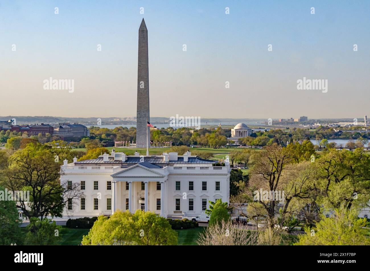 Vista of Washington DC Showing the White House, Washington Monument ...