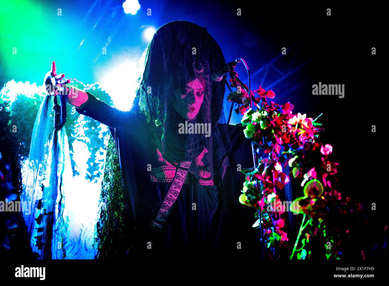 Italy 14 April 2024 Jonathan Hultén - singer of Tribulation - live at ...