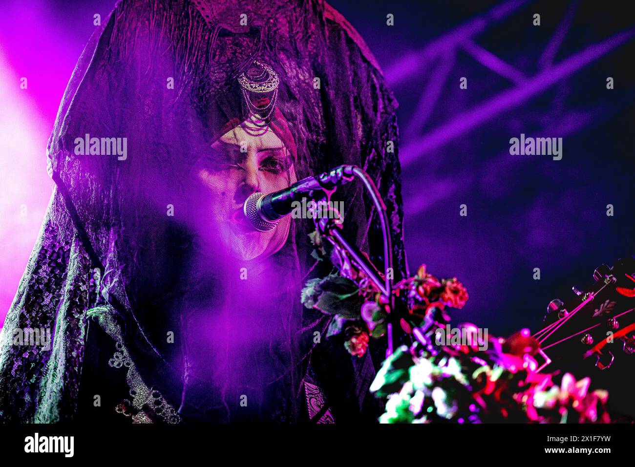 Italy 14 April 2024 Jonathan Hultén - singer of Tribulation - live at ...