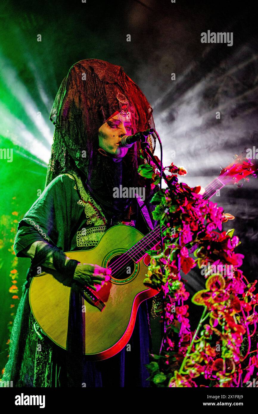 Italy 14 April 2024 Jonathan Hultén - singer of Tribulation - live at ...