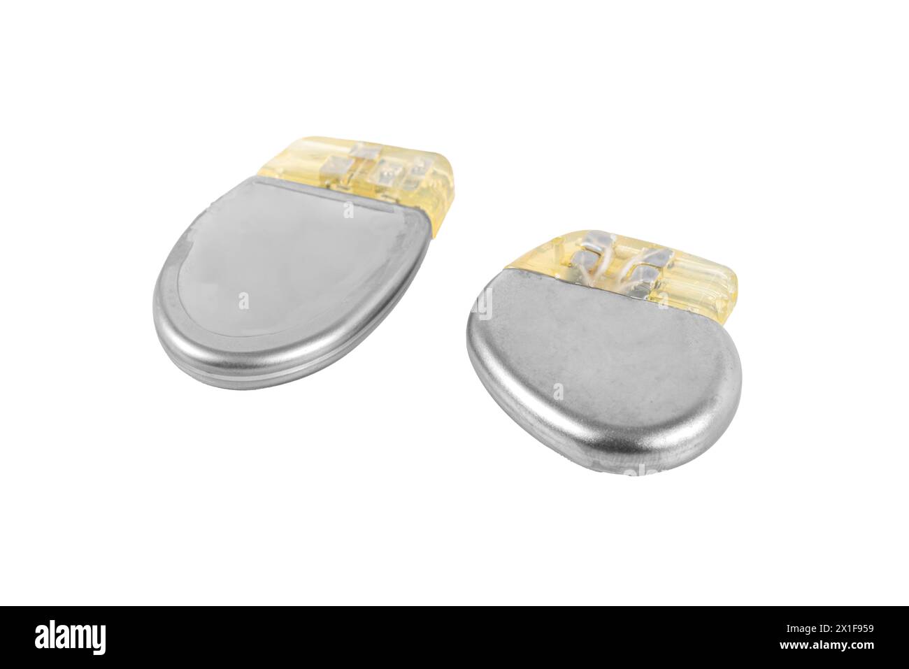 Pacemaker isolated on a white background. Heart battery. Close-up of ...