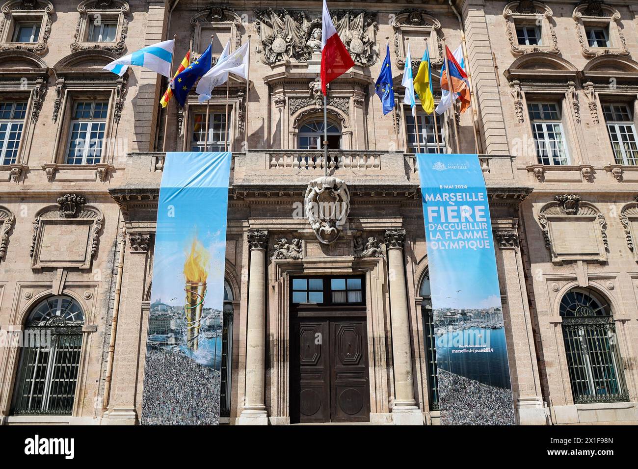 Marseille, France. 16th Apr, 2024. The new covering of the facade of ...