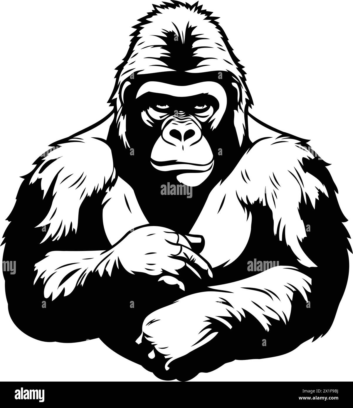 Gorilla with red splashes on white background. Vector illustration ...