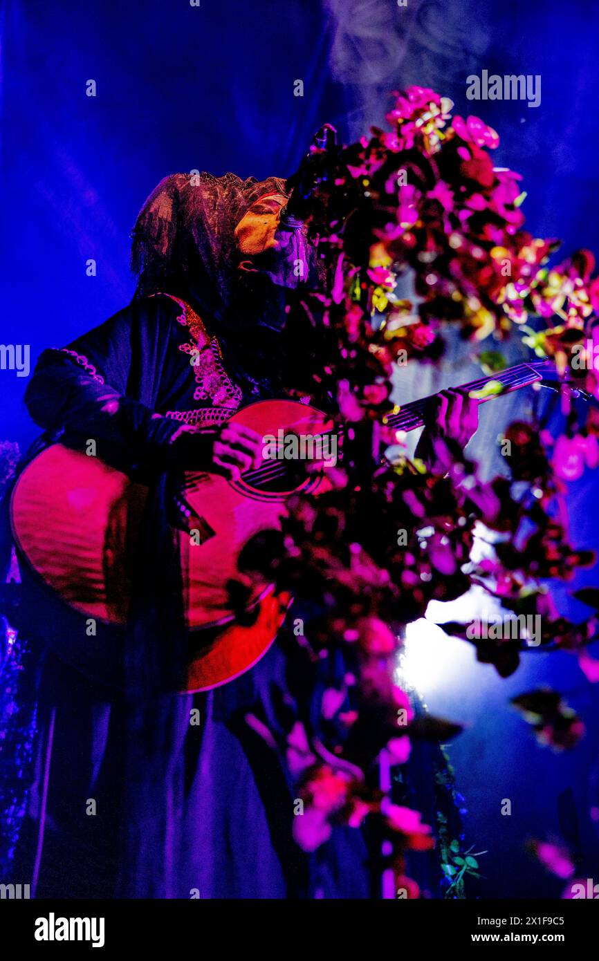 Italy 14 April 2024 Jonathan Hultén - singer of Tribulation - live at ...