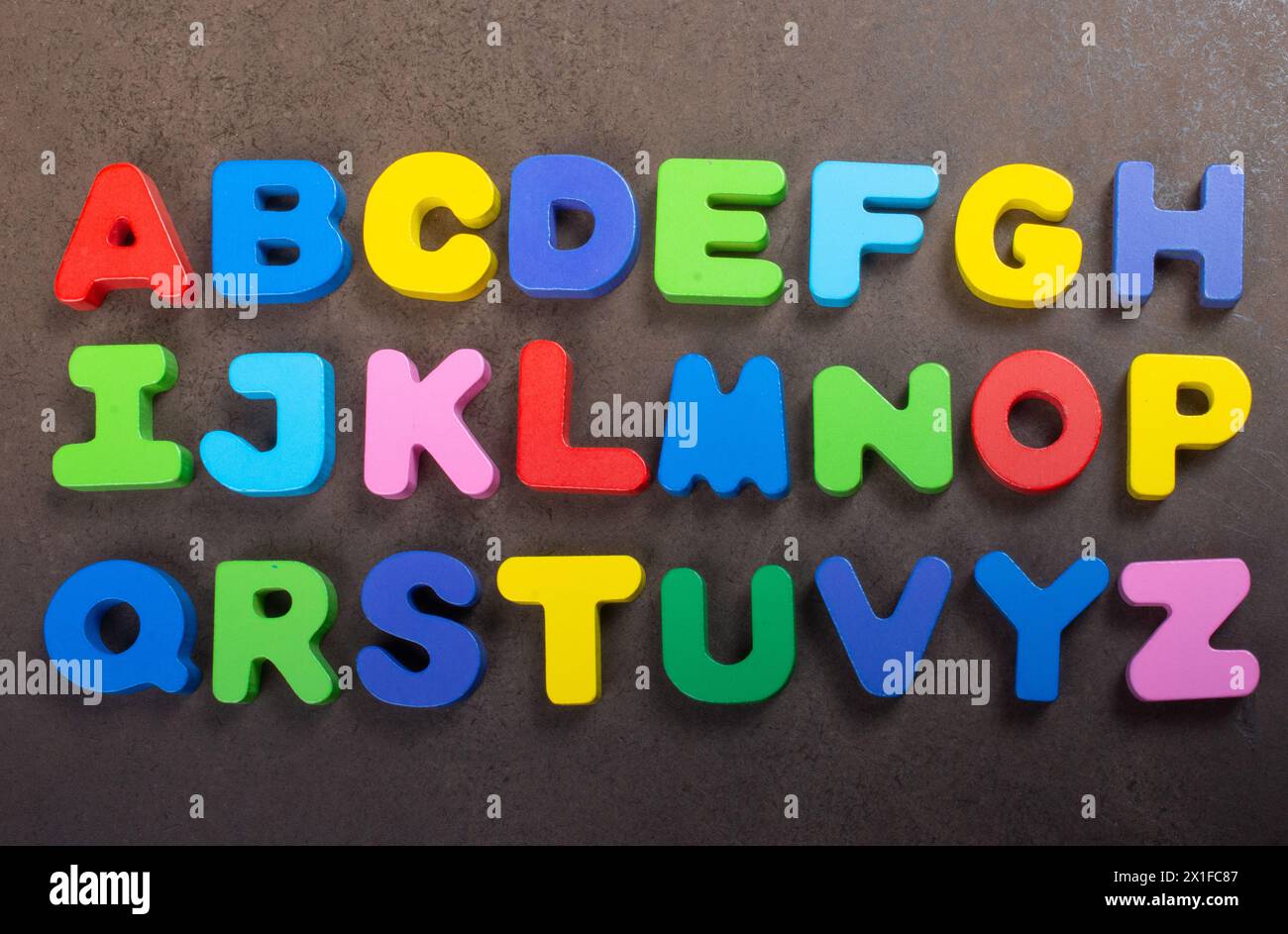 Alphabet ABC wooden letters for early education concept Stock Photo - Alamy