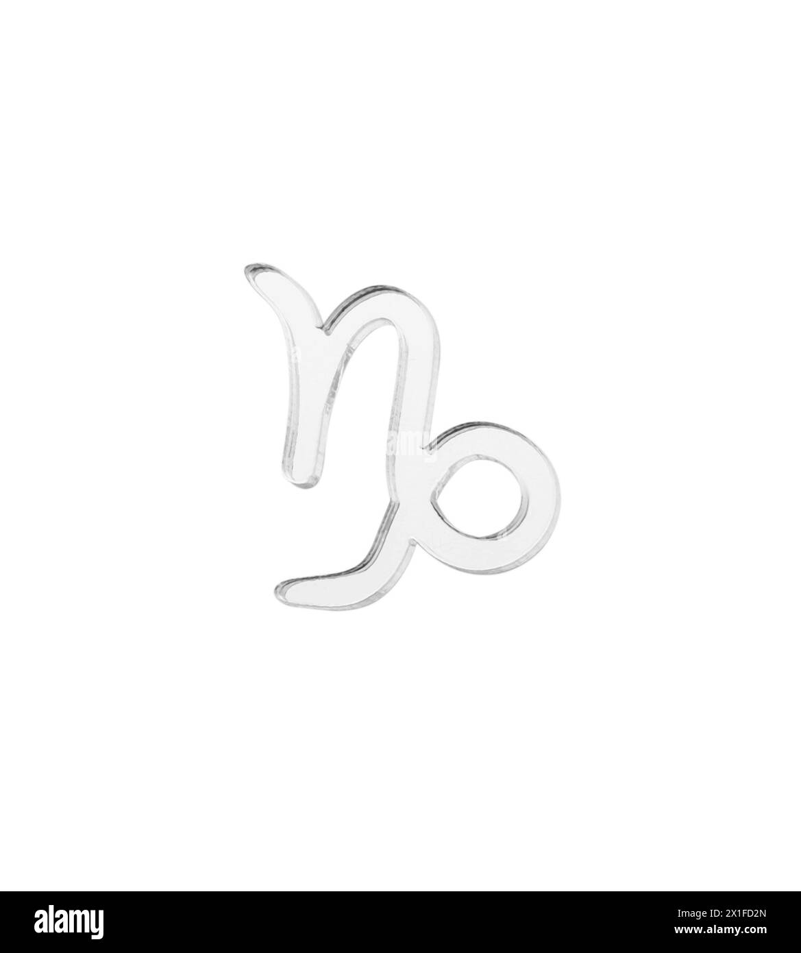 Zodiac sign. Silver Capricorn symbol isolated on white, top view Stock ...