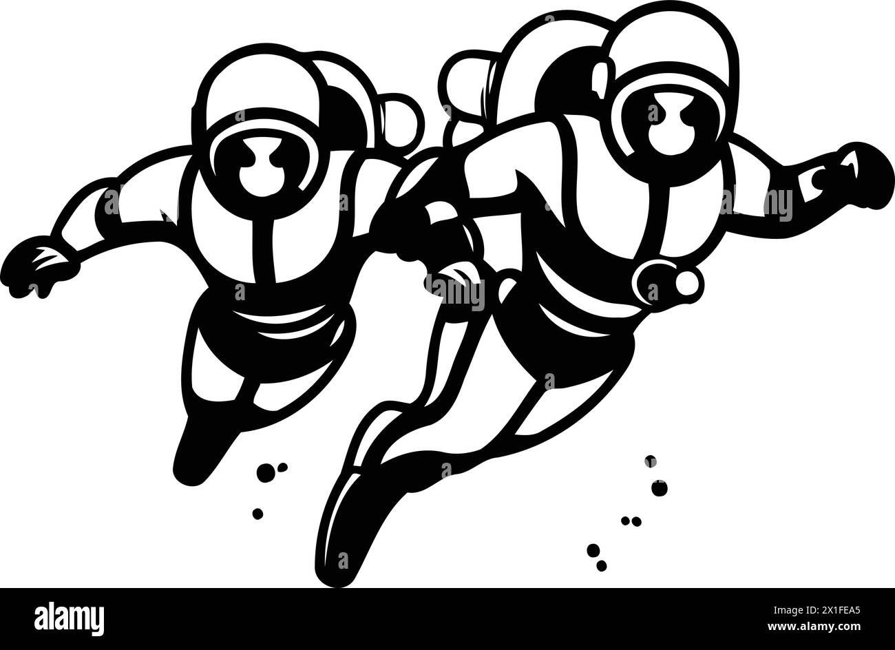 Astronaut Flying In Space Vector Illustration Of A Flying Man Stock Vector Image And Art Alamy