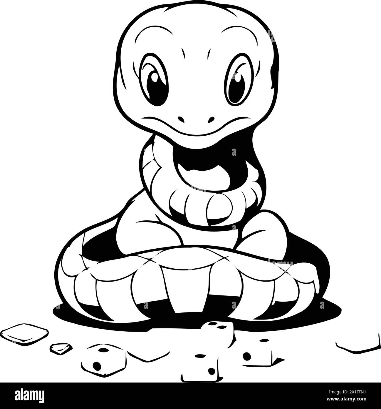 Cute snake playing board games isolated on white background. Vector ...