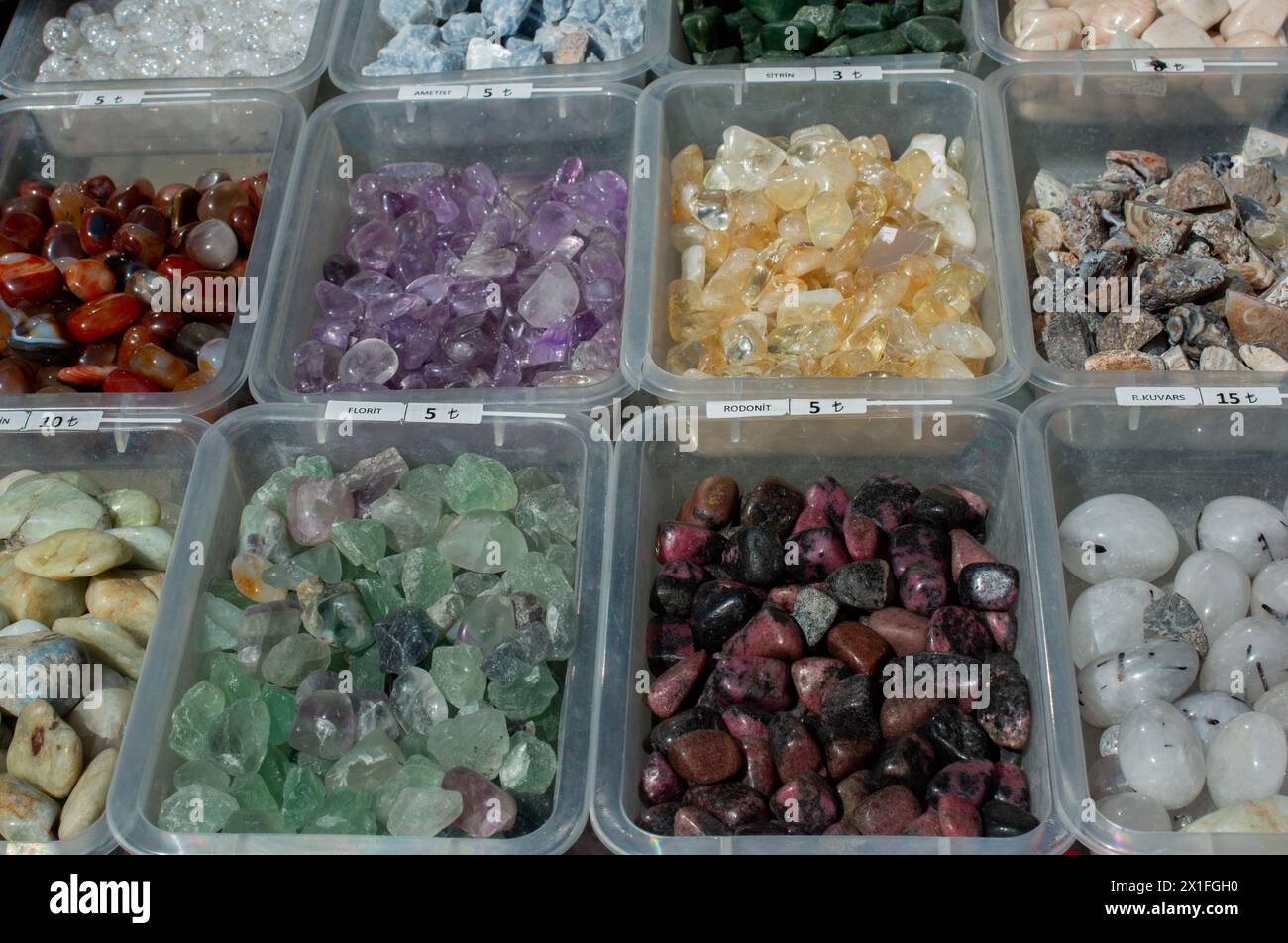 Set of natural various mineral gemstones of various color Stock Photo ...