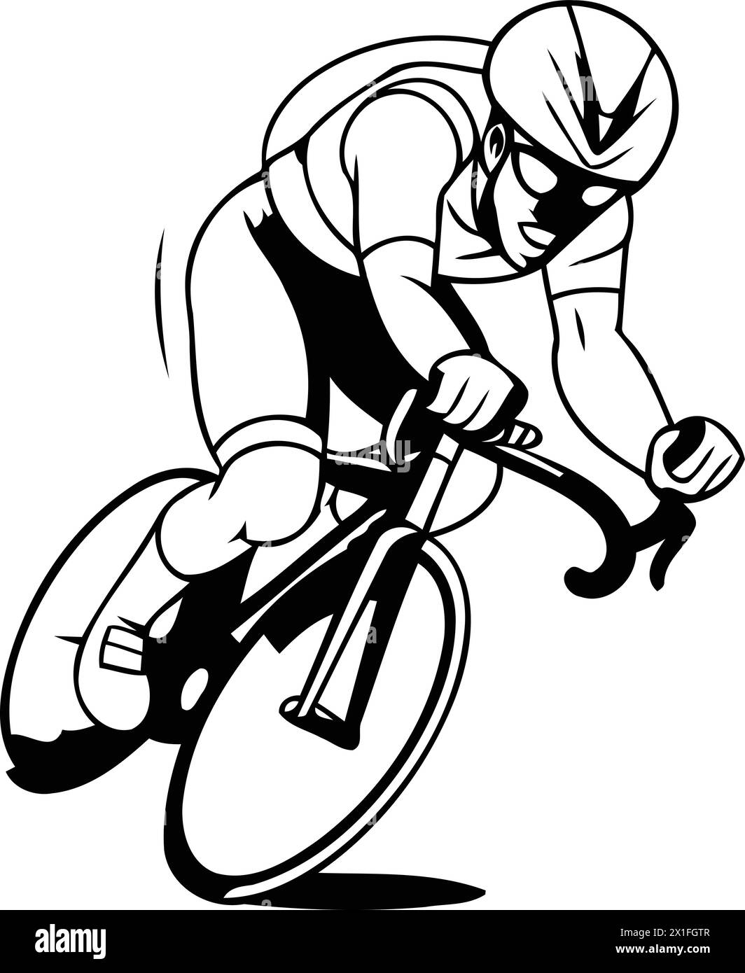 Cyclist racing. vector illustration. isolated on white background Stock ...