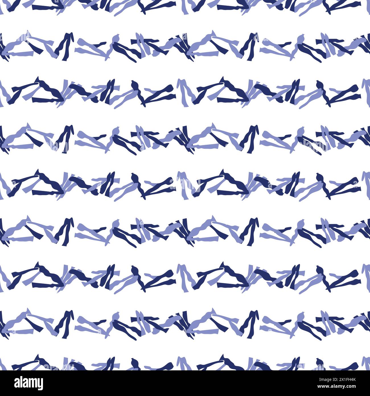Indigo blue Japanese block print effect pattern. Seamless hand made ...