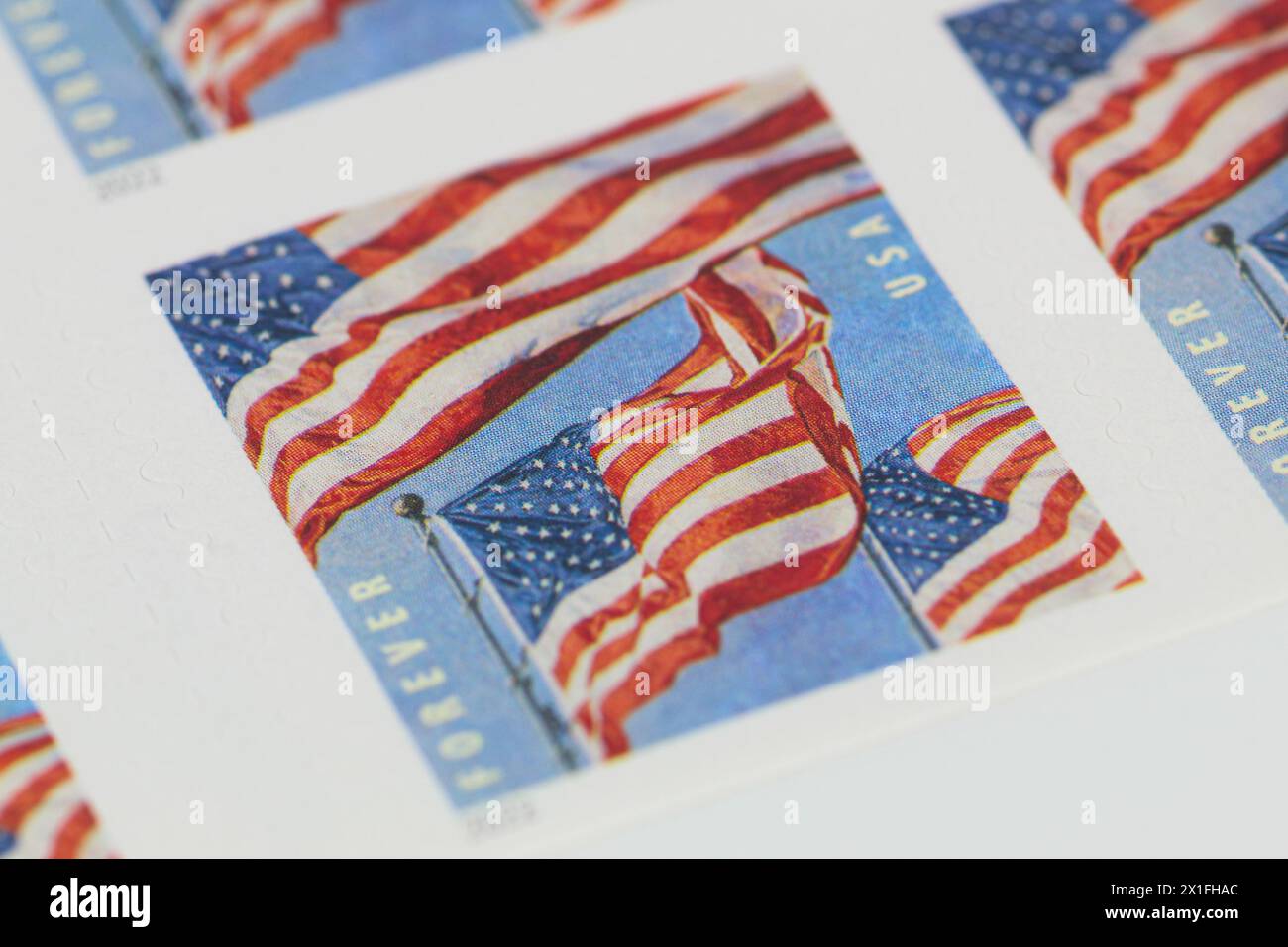 Closeup of USPS stamps Stock Photo - Alamy
