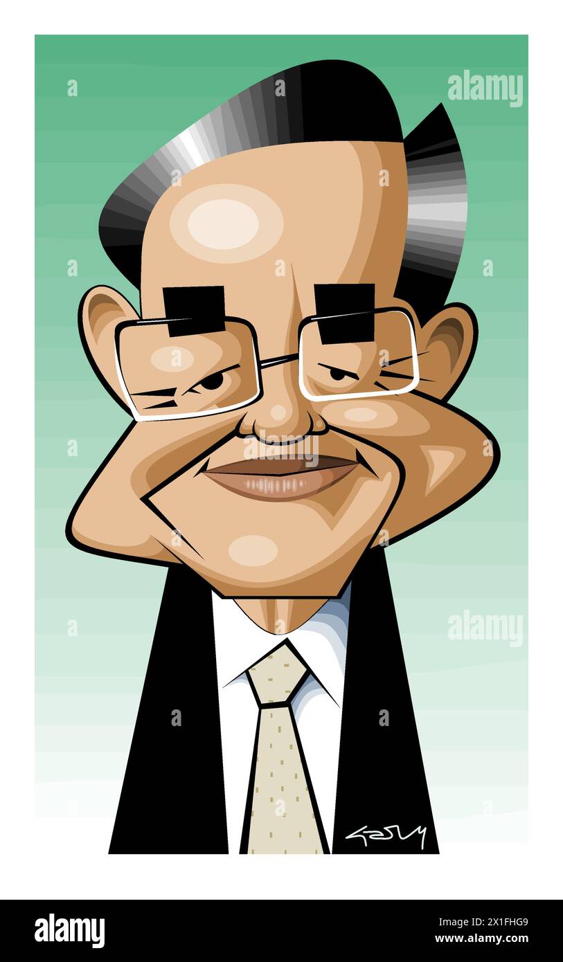 Illustration of the Japanese chemist Ei-ichi Negishi (1935-2021 ...