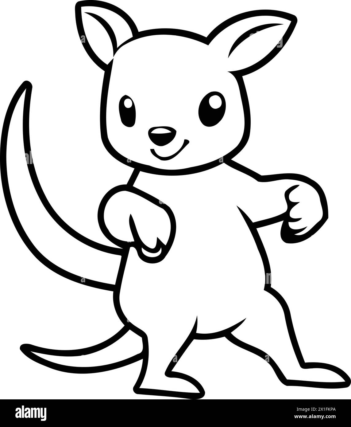 Kangaroo Cartoon Character Cute Kangaroo Vector Illustration Stock Vector Image And Art Alamy
