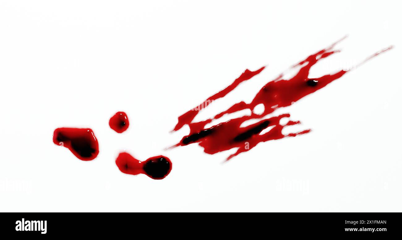 3d render of blood stain, splatter or spatter for crime scene or ...
