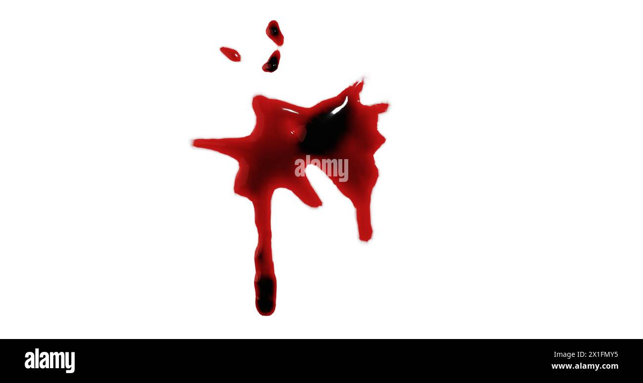 3d render of blood stain, splatter or spatter for crime scene or ...